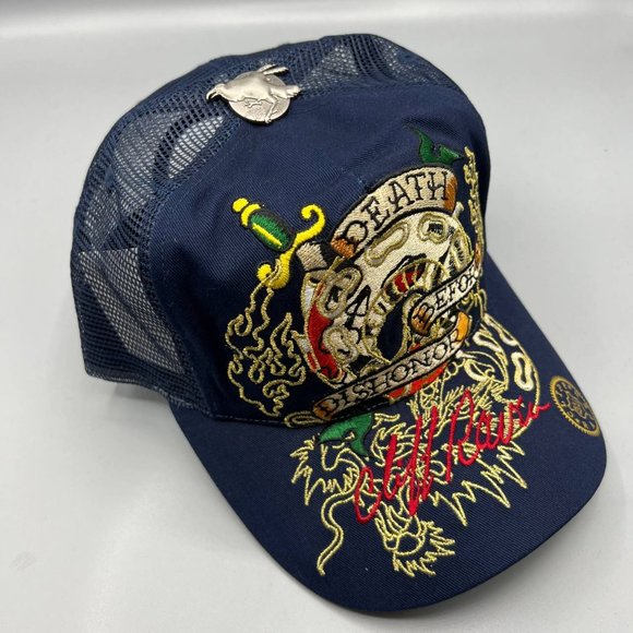 Cliff Raven | Accessories | Vintage Cliff Raven Hat Navy Ed Hardy ...